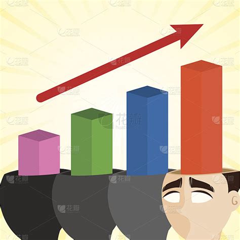 卡通商人与增长图表