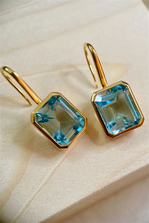 Sky Blue Topaz Earrings The Design Collective Store