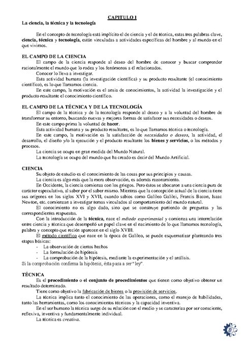 Resumen Aquiles Gay Completo Capitulo I La Ciencia La Técnica Y La