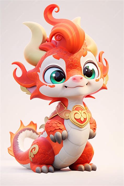 Premium Photo There Is A Small Red Dragon With A Gold And Red Tail