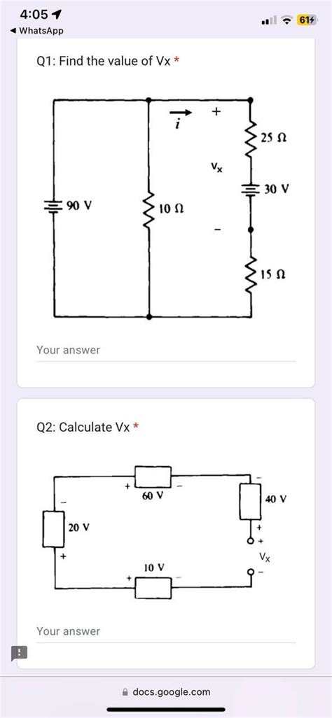 Solved Q Find The Value Of Vx Your Answer Q Calculate Chegg Com