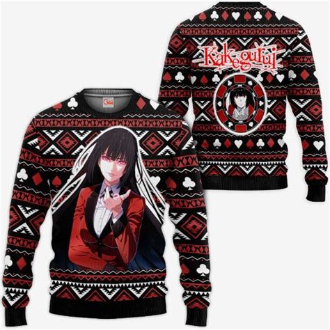 Yumeko Anime Kakegurui Xmas Ugly Christmas Knitted Sweater Teeruto