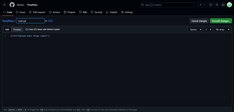 Editing Code On Github Diginode