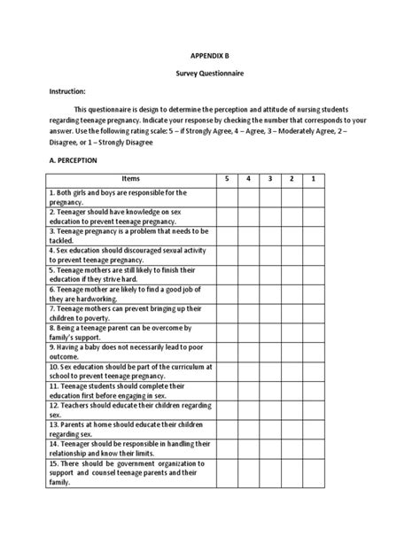 Appendix B Survey Questionnaire Instruction Pdf