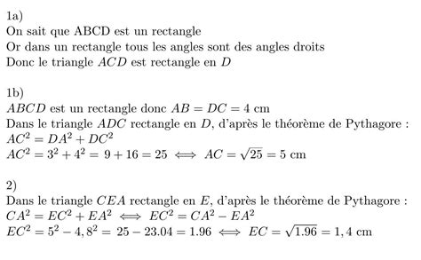 Exercice BONUS Dans La Figure Ci Dessous ABCD Est Un Rectangle Et ACE Est Un Triangle