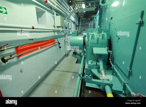 Cruise Ship Engine Room Interior With Water Tight Doors Electrical And