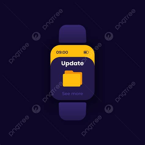 Update News Smartwatch Interface Vector Template Application User