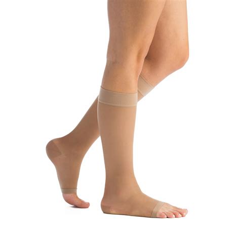 Evonation Everyday Sheer 15 20 Mmhg Open Toe Knee High Compression