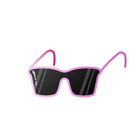 Sunglasses Isolated On White Background Pink Rimmed Glasses Vector