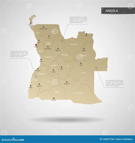 Ejemplo Estilizado Del Vector Del Mapa De Angola Ilustración del Vector Ilustración de