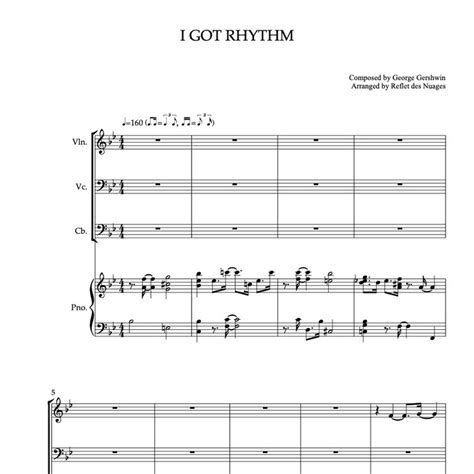Quartet 악보 I Got Rhythm 바이올린 첼로 콘트라베이스 피아노 실내악 앙상블 악보 Musicalibra