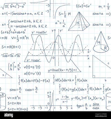 Seamless Pattern Math Formulas Exact School Equations And Functions Hi