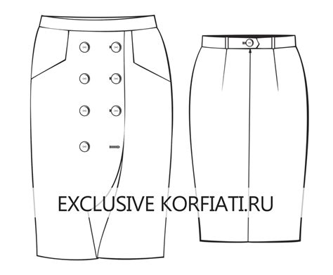 Выкройка юбки с застежкой на пуговицы спереди от А Корфиати Confección De Ropa Patrones De