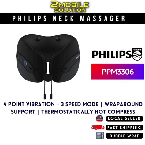 Philips Neck Massager Ppm3306 4 Point Vibration 3 Speed Mode