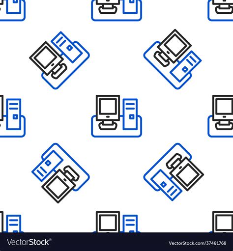 Line Computer Monitor With Keyboard And Mouse Icon