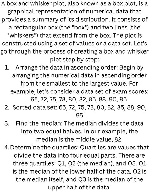 box and whisker plot arrange the data in ascending order begin by