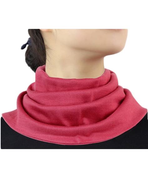 Women Silk Cashmere Neck Gaiter Autumn Winter Warmth Knitted Neck Scarf Watermelon Red Cq O Ine G