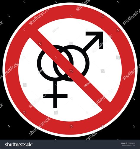 No Sex Sign Prohibiting Sign On Inadmissibility Stock Vector 551895202