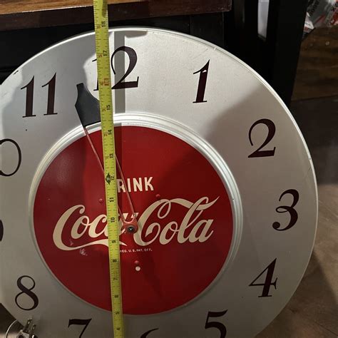 Vintage Coca Cola Silver Clock Round Metal 1950s Coke Clock Ebay