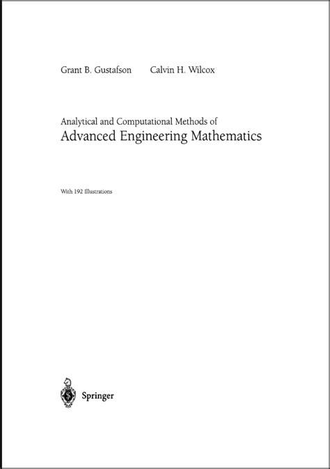 Solutions For Analytical And Computational Methods Of Advanced