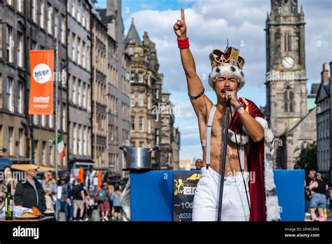 Freddie Mercury Impersonator Street Performer Edinburgh Festival