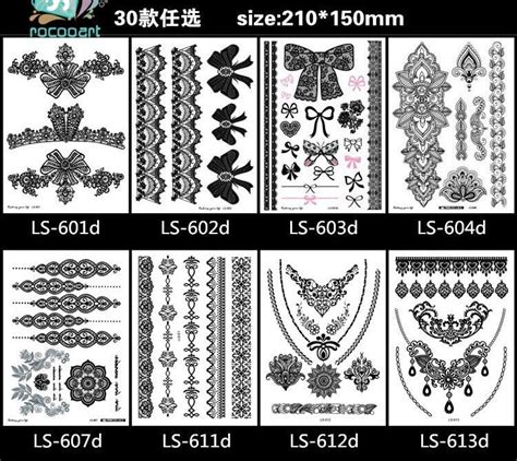 Black Lace Waterproof Temporary Tattoo Sticke Sexy Thigh Sticker Body