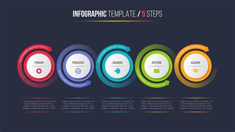 Fve Steps Infographic Process Chart 5 Options Vector Image