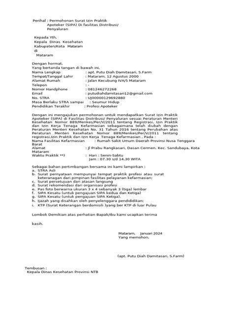 Form Permohonan Sipa Dinkes Puput Pdf