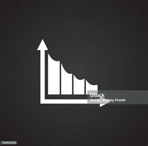 그래픽 및 웹 디자인에 대한 배경에 차트 아이콘을 아래로 간단한 그림 웹 사이트 버튼 또는 모바일 앱에 대한 인터넷 개념 기호입니다 0명에 대한 스톡 벡터 아트 및 기타