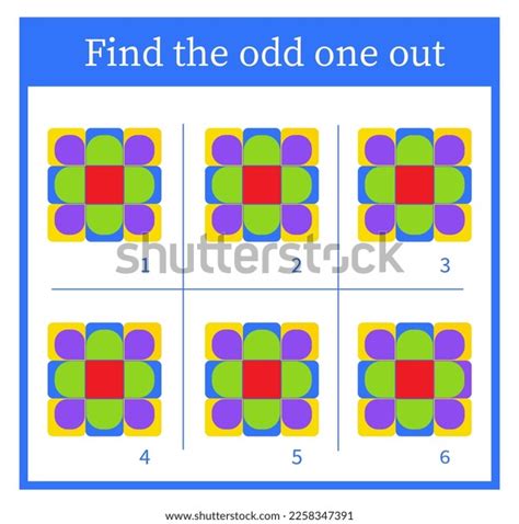 Find Odd One Out Logic Puzzle Stock Vector Royalty Free 2258347391