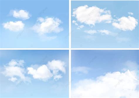 Blue Sky With Clouds Vector Backgrounds Pattern Season Blue Vector Pattern Season Blue Png
