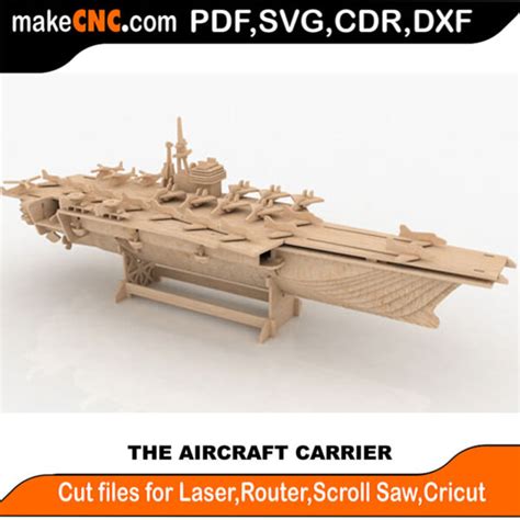 Aircraft Carrier 3D Puzzle Laser Cut Scroll Saw CNC Router