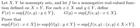 Solved Let Xy Be Nonempty Sets And Let F Be A Nonnegative