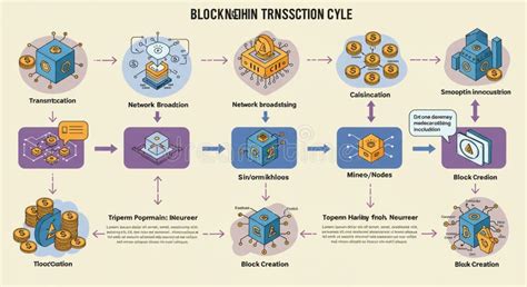 Flowchart Depicting A Blockchain Transaction Cycle Illustrated Stages