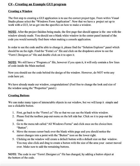 Solved C Creating An Example Gui Program Creating A