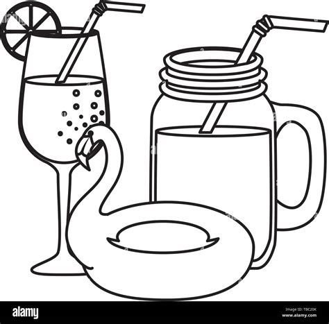 Summer Tropical Cocktails And Flemish Float Stock Vector Image And Art