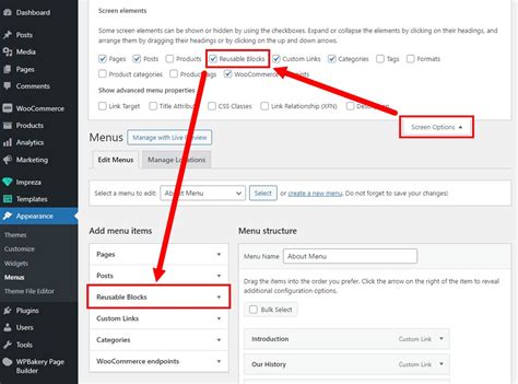 Reusable Blocks Impreza Guide