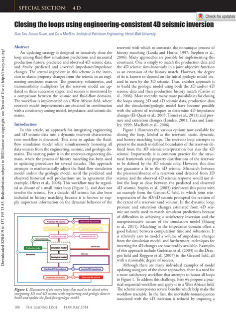 Closing The Loops Using Engineering Consistent 4d Seismic Inversion Download Free Pdf