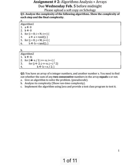 Solved Assignment 2 Algorithms Analysis Arrays Due