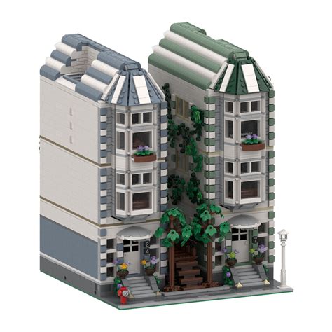 Twin Apart Apartment Street Scene Modular Model 4285pcs Letbricks