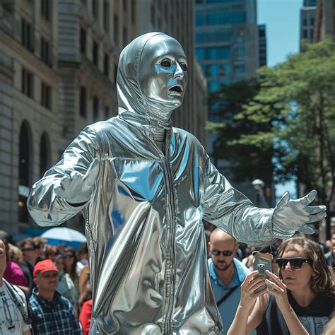Free Silver Street Performer Image Street Performer Silver