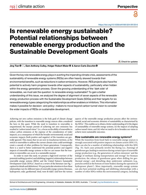 PDF Is Renewable Energy Sustainable Potential Relationships Between Renewable Energy
