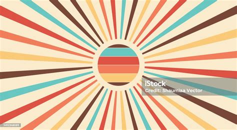 복고풍 태양은 빈티지 배경을 폭발시킵니다 배너 포스터 프레임 및 배경을 위한 나선형 광선 서커스 삽화가 있는 벡터 트위스트 디자인 무지개에 대한 스톡 벡터 아트 및 기타