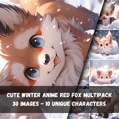 Cute Winter Anime Red Fox Multipack 30 Images 10 Unique Characters