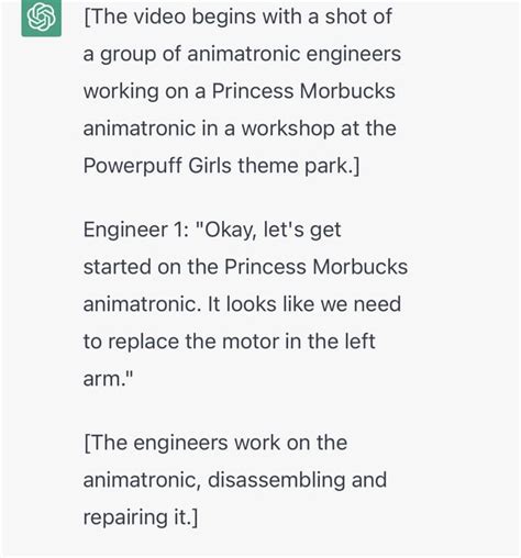 I Used Chatgpt To Make A Video Of A Group Of Animatronic Engineers