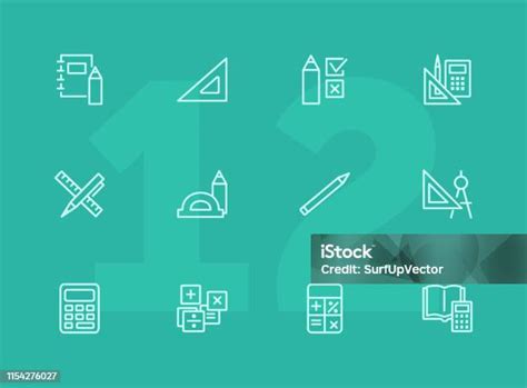 數學線圖示集向量圖形及更多一組物體圖片 一組物體 三角形 代數 Istock