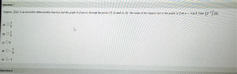 Solved Suppose F X Is An Invertible Differentiable Function Chegg Com
