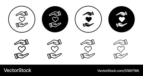 Heart In Hand Icon Showing Care And Compassion Vector Image