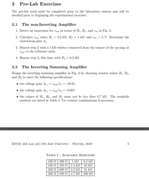 Solved 3 Pre Lab Exercises The Pre Lab Work Must Be Chegg Com