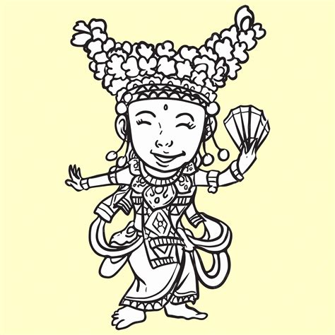 Premium Vector Tari Legong Bali Traditional Dance